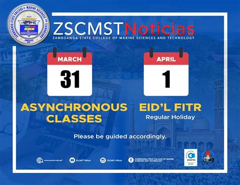 Zamboanga 𝐀𝐍𝐍𝐎𝐔𝐍𝐂𝐄𝐌𝐄𝐍𝐓 📢 Please Take Note Of The Following Dates 𝐌𝐚𝐫𝐜𝐡 𝟑𝟏 𝟐𝟎𝟐𝟓 𝐌𝐨𝐧𝐝𝐚𝐲