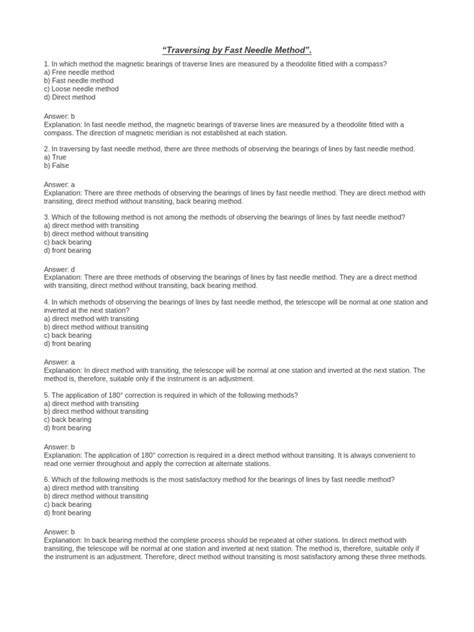 4 Traversing Pdf Compass Angle