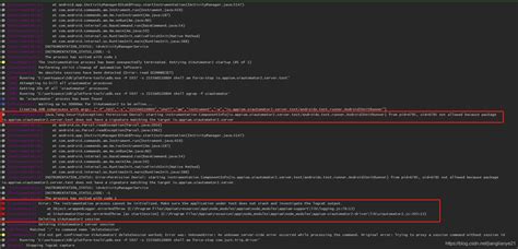 Error The Instrumentation Process Cannot Be Initialized Make Sure The Application Under Test