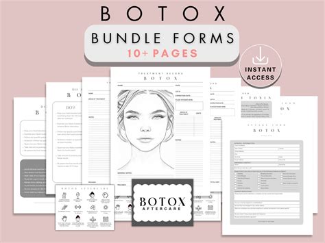 Botox Template Form Bundle Botox Consent Form Aesthetic Botox Face Chart Cosmetic Treatment