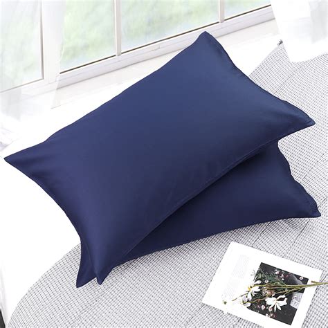 Piccocasa Pure Cotton Individual Pillow Cases 2 Pcs Soft Zippered In