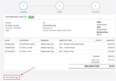 How To View Invoice Audit Logs Core Practice