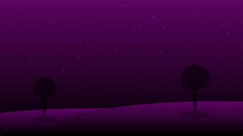 언덕과 별이 빛나는 하늘에 실루엣 나무와 밤 풍경 만화 장면 배경 프리미엄 벡터