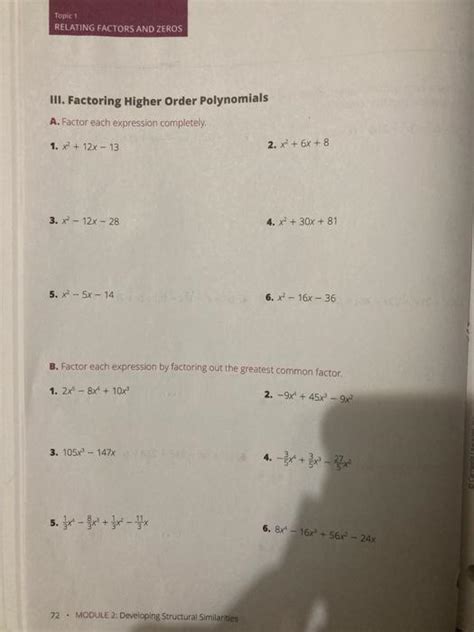 Solved Topic I RELATING FACTORS AND ZEROS III Factoring Chegg Com