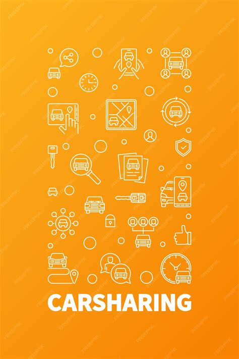 Premium Vector Carsharing Linear Illustration Car Sharing Vector Concept Line Banner