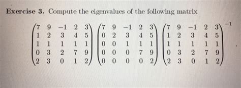 solved exercise 3 compute the eigenvalues of the following