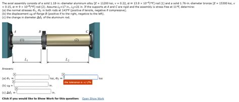 Solved The Axial Assembly Consists Of A Solid