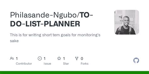 GitHub Philasande Ngubo TO DO LIST PLANNER This Is For Writing Short