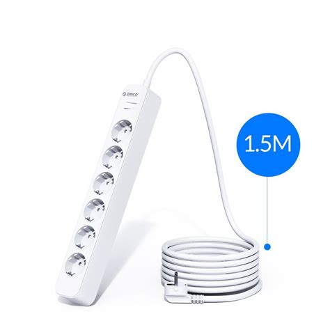 ORICO Power Strip With 3m Extension Cable Electrica Socket 6AC Outlets Multiple Sockets With