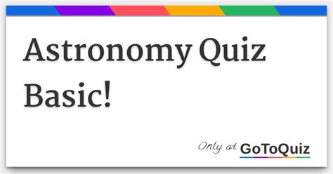 Astronomy Quiz Basic