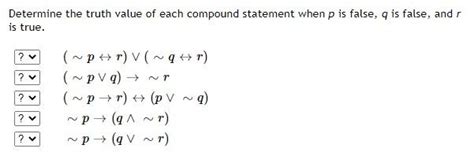 Solved Determine The Truth Value Of Each Compound Statement Chegg