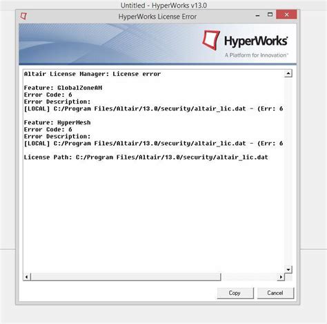 Start Error — Altair Community