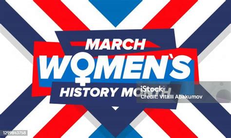 여성 역사의 달 3월에 매년 여성의 역사에 기여한 것을 기념합니다 여성 기호 여성의 권리 세계에서 소녀의 힘 포스터 엽서 배너 벡터 일러스트레이션 여성 역사의 달에 대한