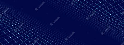 Premium Vector Vector Double Perspective Grid On Blue Background Digital Cyberspace Network