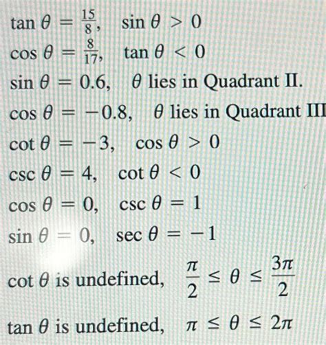 Solved Find The Exact Values Of The Remaining Trigonomic