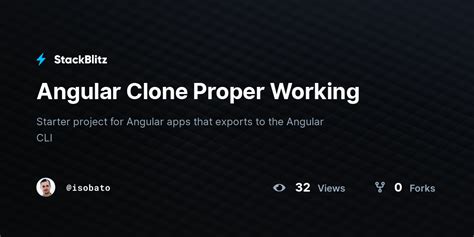 Angular Clone Proper Working StackBlitz