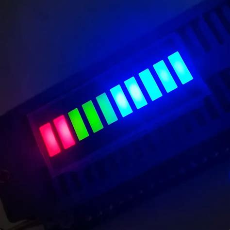 tri color red yellow blue 10 segment led light bar for level indicator