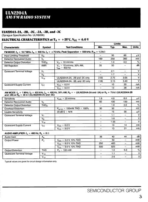 Uln2204a Amfm Radio System Sprague Electric