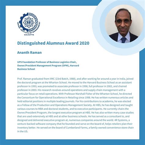 Prof Ananth Raman Iim Calcutta