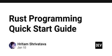 Rust Programming Quick Start Guide Rdevto