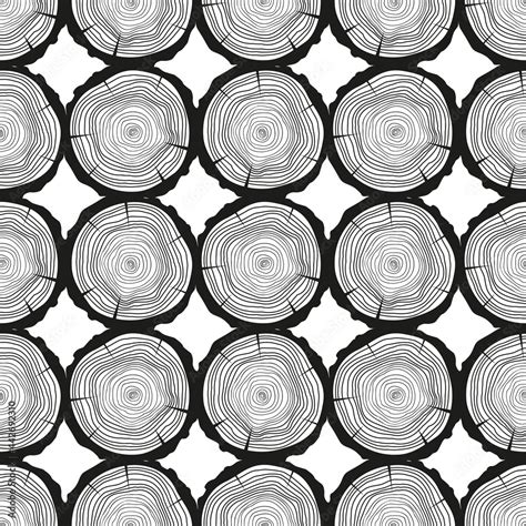 Tree Rings Seamless Pattern Set Of Tree Rings On Isolation Background Conceptual Graphics