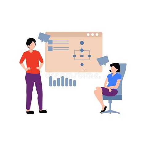 A Babe Is Explaining A Flowchart To A Girl Stock Illustration Illustration Of Infographic