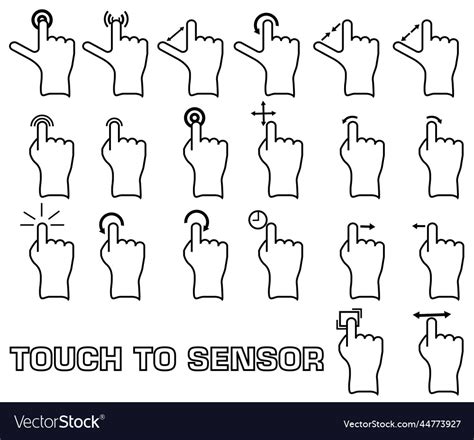 Touch Screen Gesture Collection Royalty Free Vector Image