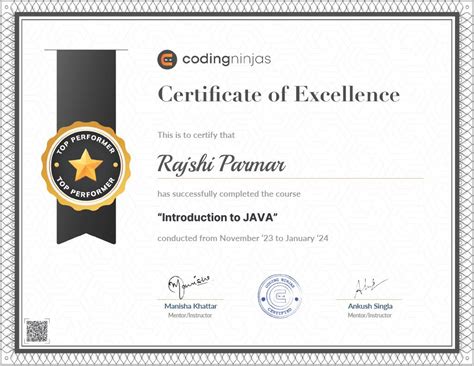 parmar rajshi on linkedin codingninjas certification