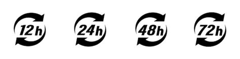 Premium Vector 12 24 48 And 72 Hours Clock Icon 24 Hours Icon Vector Security Protection 24