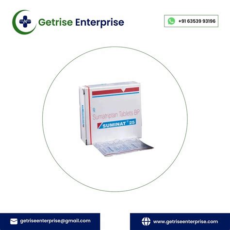 Sumatriptan Tablet Suminat 25 Strength 25 Mg At Rs 300 Stripe In Surat