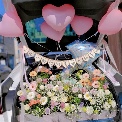 진주 자동차 트렁크프로포즈 진주 꽃집 평거동 꽃집 스프링가든 하트 풍선 추가 트렁크 프로포즈 네이버 블로그
