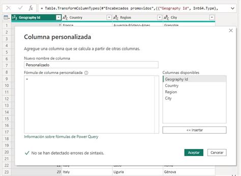 Creación de columnas personalizadas Interactive Chaos