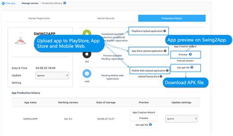 Version Management App Production And Market Registration History Support