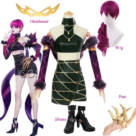 Game Kda All Out Evelynn Cosplay Costume Vest Skitts Kda Women Sexy