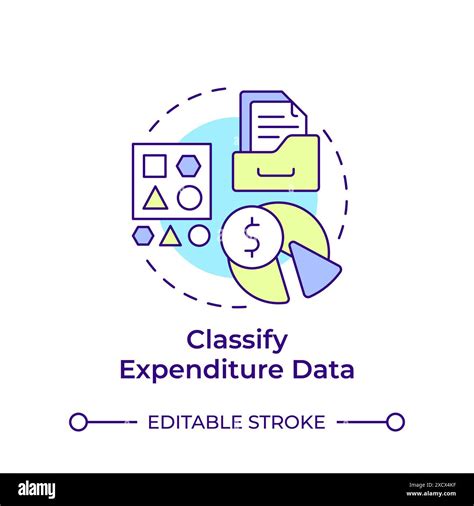 Classify Expenditure Data Multi Color Concept Icon Stock Vector Image