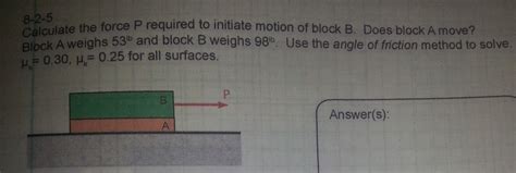 Solved Calculate The Force P Required To Initiate Motion Of