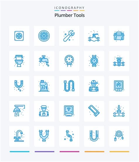 Premium Vector Creative Plumber 25 Blue Icon Pack Such As Mechanical