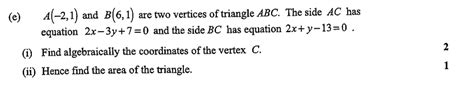 Coordinate Geometry Questions Year 11 Advanced Mathematics Lunchtimes With Bella