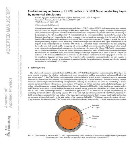 Pdf Understanding Ac Losses In Corc Cables Of Ybco Superconducting Tapes By Numerical Simulations