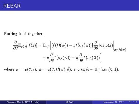 rebar low variance unbiased gradient estimates for discrete latent