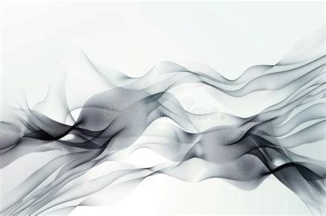 Elegant Abstract Design With Flowing Gray And White Waves Creating A Smooth Ethereal And
