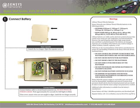 Sensys Networks Flex Rp Flex Rp Repeater User Manual Flex Repeater Data