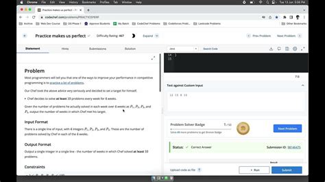 Codechef Practice Makes Us Perfect Problem Java Youtube
