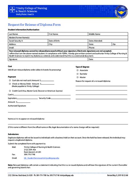 Fillable Online Request For Reissue Of Diploma Form Fax Email Print Pdffiller