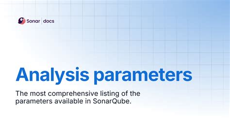 Analysis Parameters Sonar Documentation