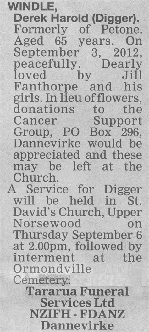 Windle Derek Harold Death Notice 2012 Hawkes Bay Knowledge Bank