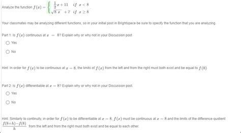 Solved Continuity And Differentiability Calc I Pleas Chegg