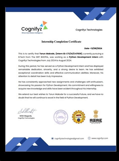 Tarun Makode On Linkedin Cognifyztechnologies Cognifyz Cognifyztech Python Pythondeveloper