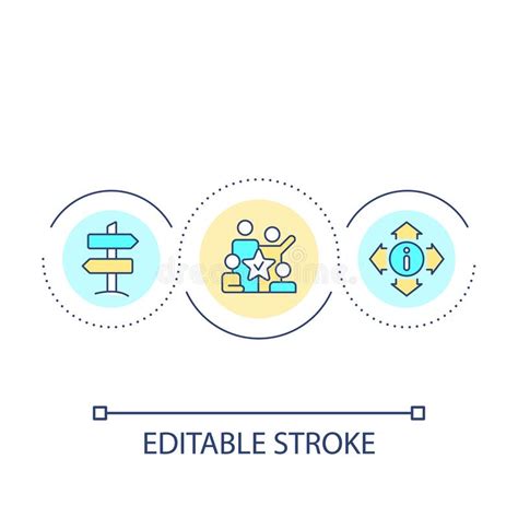 Effective Teamwork Strategy Loop Concept Icon Stock Vector Illustration Of Linear Outline