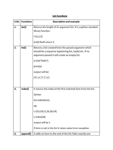 List Tuple String Dictionary Functions Pdf Parameter Computer